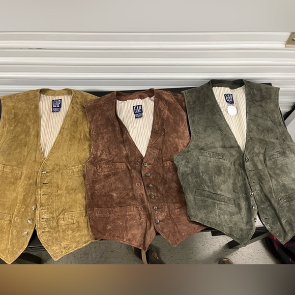 GAP | Jackets & Coats | Vintage Mens Leather Gap Vest Bundle Xlarge ...